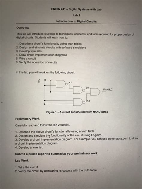 solved engin 241 digital systems with lab lab 2
