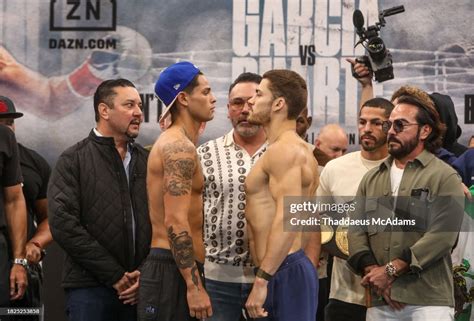 Ryan Garcia And Oscar Duarte Face Off During The Weigh In On December