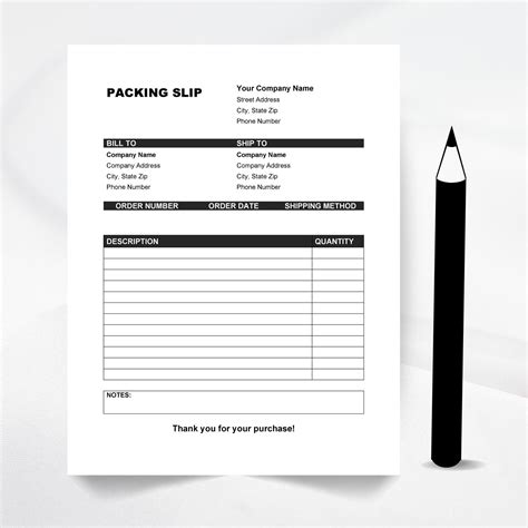 Editable Packing Slip Template Modern Business Form Pdf Word