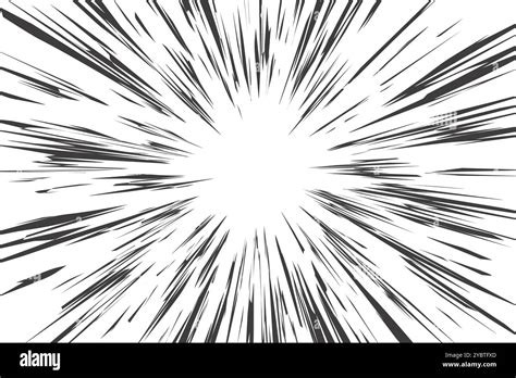 Comic Speed Lines Effect Radial Explosion On White Background Manga