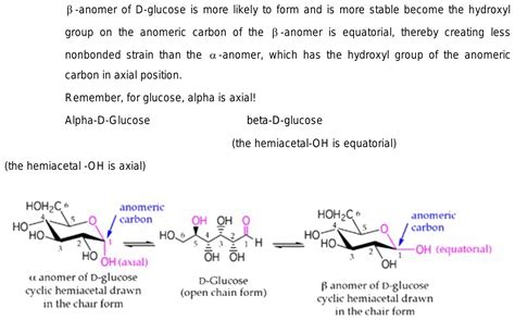 Anomers Of Glucose Refers To Alphaα And Betaβ Glucose Comparison