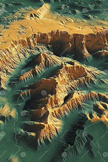 Aerial Gis Map Showing The Topography Of A Canyon System Rendered In 3d Using Lidar Scan Data