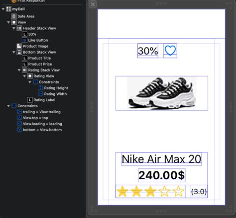 swift auto layout for collectionviewcell trailing leading
