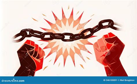 Breaking Chains Symbol Of Freedom And Empowerment Illustrated With