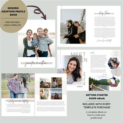 Modern Adoption Profile Book Template Editable Template In Canva