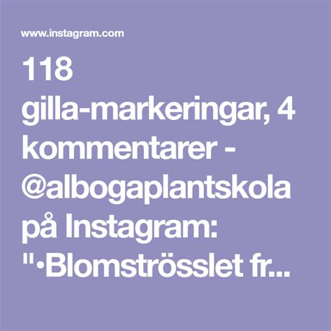 118 Gilla Markeringar 4 Kommentarer Albogaplantskola På Instagram