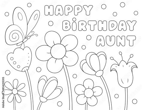 Happy Birthday Aunt Coloring Sheet
