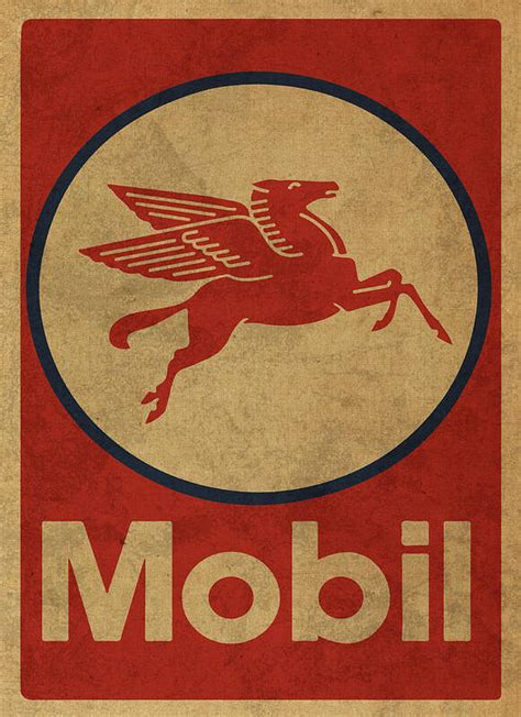 Old Mobil Logo Mobil Oil Gas Station Vintage Sign Recycled License