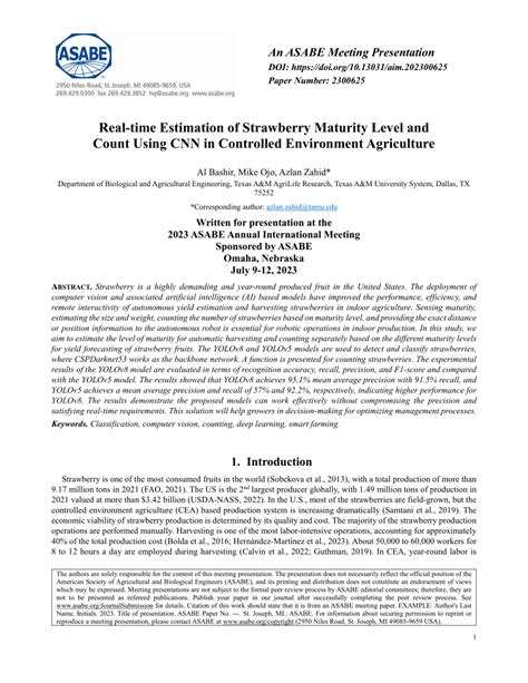 Pdf Real Time Estimation Of Strawberry Maturity Level And Count Using Cnn In Controlled