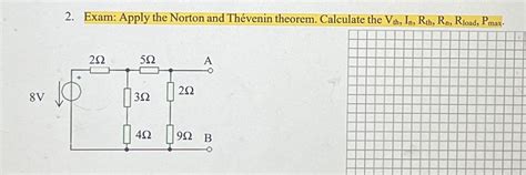 Solved Exam Apply The Norton And Thévenin Theorem