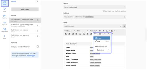 help include images in emails 123formbuilder