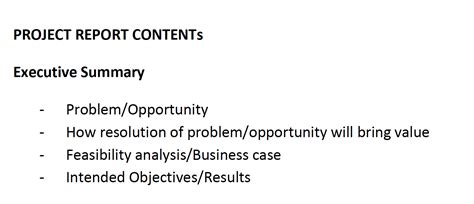 Solved PROJECT REPORT CONTENTS Executive Summary Chegg Com
