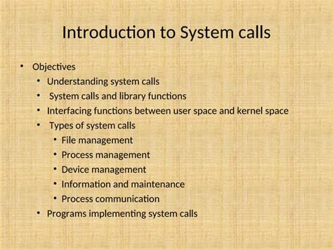 system calls in linux environment for beginners ppt