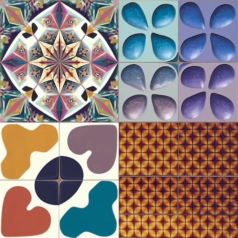 Artwork In Tiles Each Tile Shows Different Pattern Premium Ai