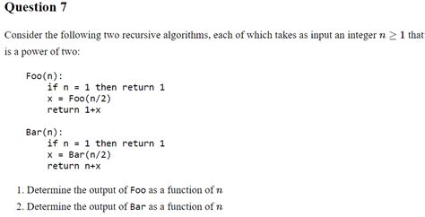 Solved Question Consider The Following Two Recursive Chegg