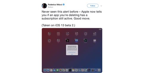 ios 13 will warn you when you delete an app with an active subscription