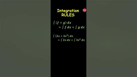 Integration Sum Rule Integration Rules Shorts Youtube
