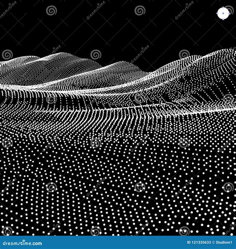 Landscape Background Terrain Cyberspace Grid Stock Vector Illustration Of Geography Pixel