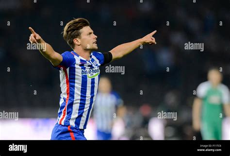 Berlin Germany 21st Aug 2015 Herthas Valentin Stocker Celebrates