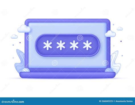 3d Computer And Password Protection On Screen User Authorization Sign In To Account