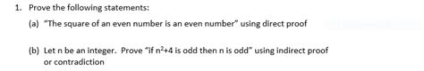 Solved Prove The Following Statements A The Square Of Chegg