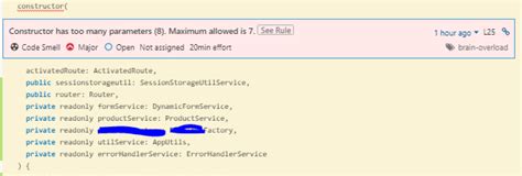 Typescript Angular Sonar Constructor Has Too Many Parameters 8 Maximum Allowed Is 7