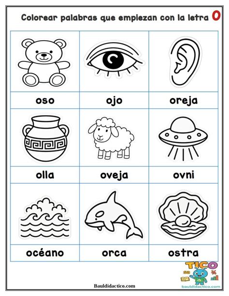 Letra O Fichas Didácticas EspaÑol Baúl Didáctico