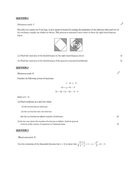Sequencesbinomialproofs3x3practicequestions 1 Pdf