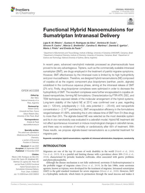 Migrane Pdf Biopolymer Nanoparticle