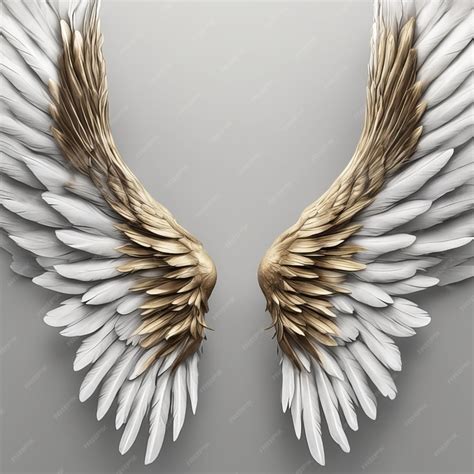 Conjunto De Asas De Anjo 3d Imagem Premium Gerada Com Ia