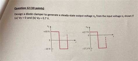 solved design a diode clamper to generate a steady state
