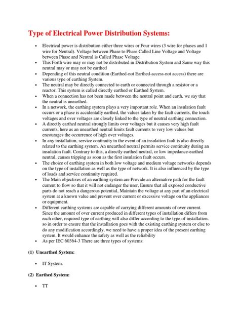 Pdf Type Of Earthing Electrical Power Distribution Systems Dokumen Tips