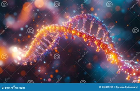 3d Model Of A Dna Double Helix Structure With Detailed Nucleotides Vibrant And Scientific Stock