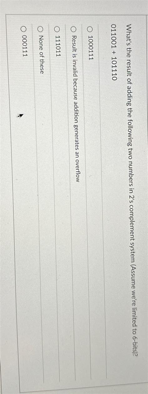 solved what s the result of adding the following two numbers