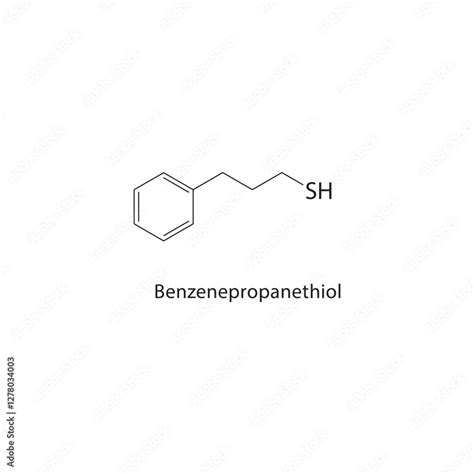 Benzenepropanethiol Skeletal Structurethiol Compound Schematic