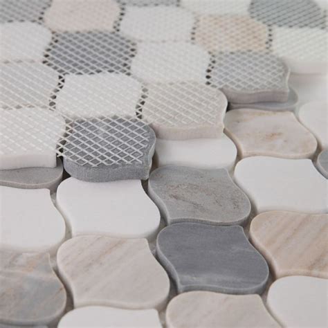 Elysium Tiles Water Drop Beach 10 75 X 11 Marble Mosaic Tile Ama