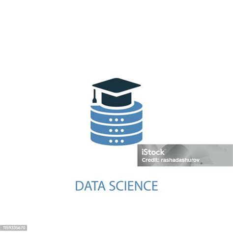 데이터 과학 개념 2 컬러 아이콘입니다 간단한 파란색 요소 그림입니다 데이터 과학 개념 기호 디자인 웹 및 모바일 Ui Ux에 사용할 수 있습니다 0명에 대한 스톡 벡터