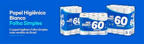 Mili Bianco Papel Higiênico 60m Folha Simples Neutro 4 Rolos Amazon