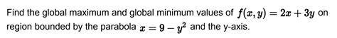 Solved Find The Global Maximum And Global Minimum Values Of
