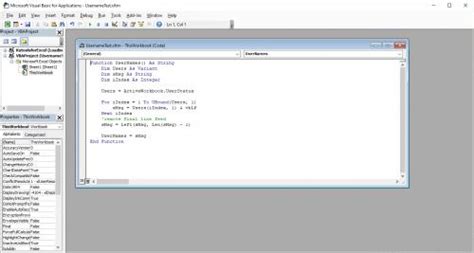 Inserting The Users Name In A Cell Microsoft Excel