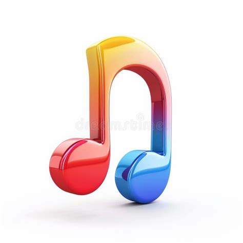 Colorful 3d Eighth Note Music Symbol On White Background Stock Illustration Illustration Of