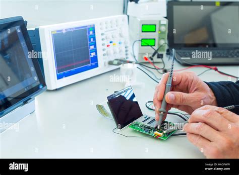 Measuring Devices In The Electronics Lab Stock Photo Alamy