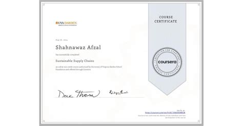 shahnawaz afzal on linkedin completion certificate for sustainable supply chains