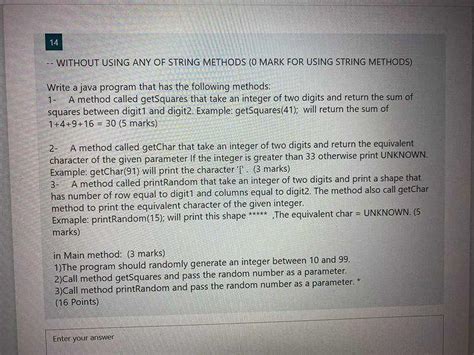 Solved WITHOUT USING ANY OF STRING METHODS O MARK FOR Chegg