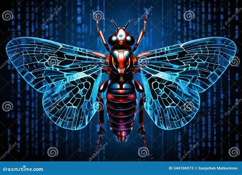 Insects Body In Binary Code Matrix Code Stock Illustration Illustration Of Bold Detailed