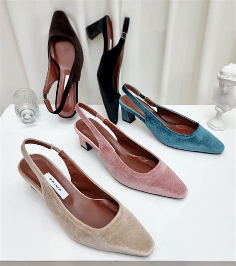 국내제작 스틸레토슬링백 힐 벨벳 슬링백구두 에이블리