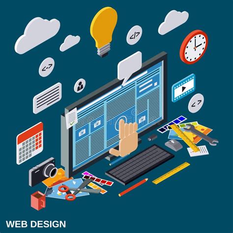 Creative Process Web Design Website Development Vector Concept Stock