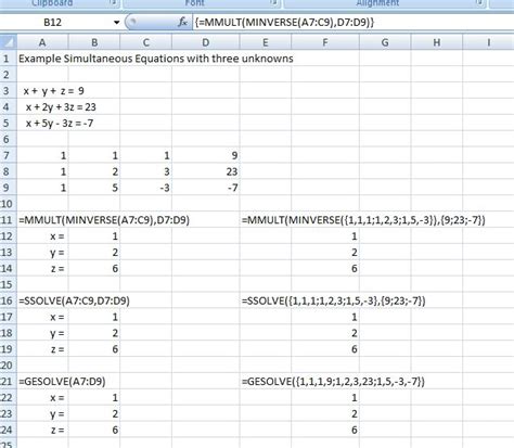 Solving Simultaneous Equations Newton Excel Bach Not Just An Excel