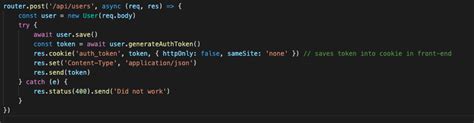 Nodejs Okie Ist Not Saved In The Browser Stack Overflow