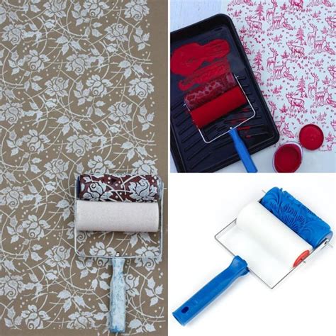 Wall Patterned Paint Rollers Decoration Tools 5 Rubber Roller Brush